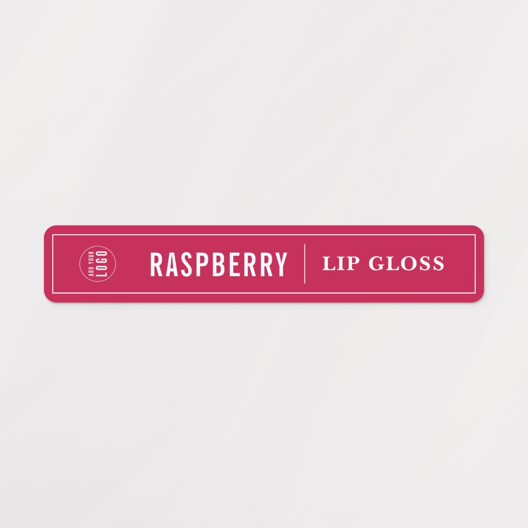 Add Logo White Border & Line Custom Color Product Labels | Zazzle