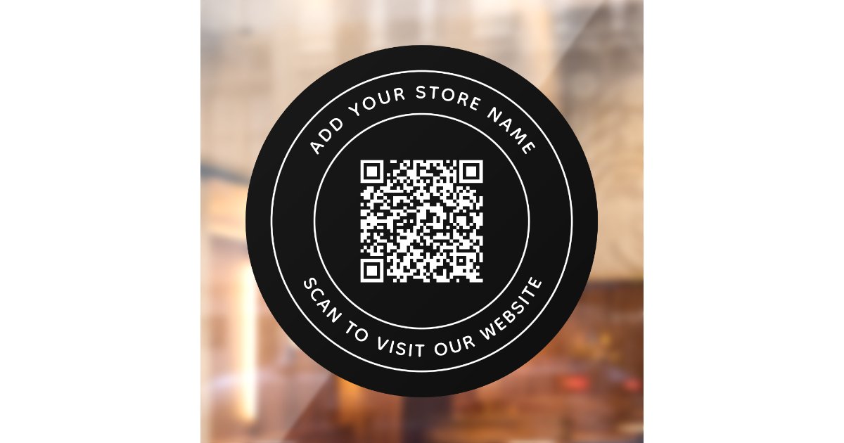 Add Name and Your Website QR Code Custom Color Window Cling | Zazzle