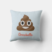 Add Name Personalized Poop Emoji Pillow | Zazzle