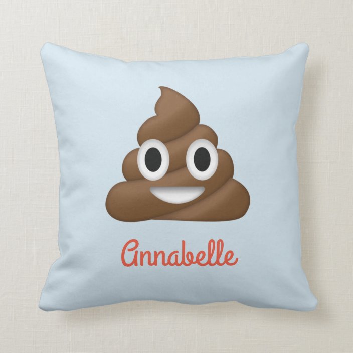 Add Name Personalized Poop Emoji Pillow | Zazzle.com