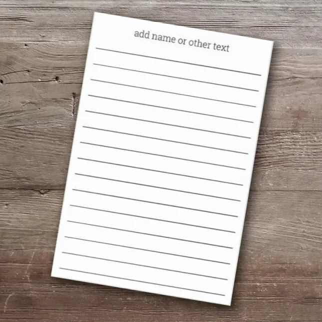 Add Name - Simple Serif Font with lines - gray Post-it Notes | Zazzle
