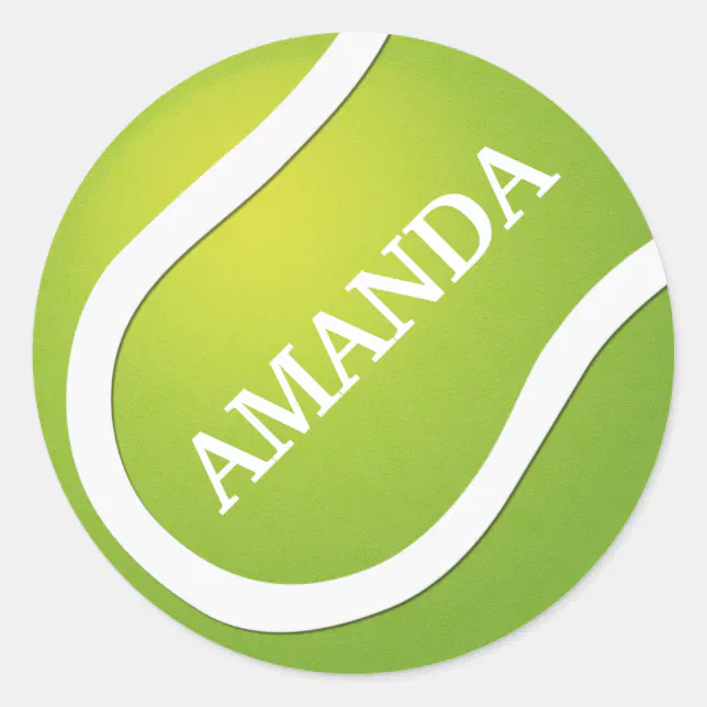 Add name tennis sports ball sticker | Zazzle