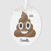 Add Name & Year to Personalized Poop Emoji Ornament | Zazzle