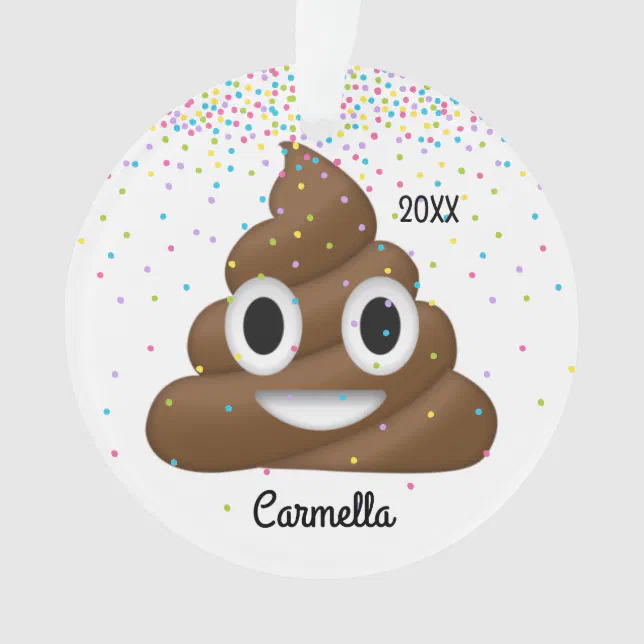 Add Name & Year to Personalized Poop Emoji Ornament | Zazzle