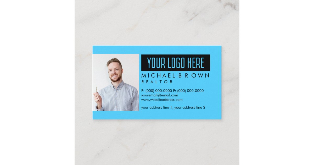 Add Photo and Custom Logo Business Card | Zazzle