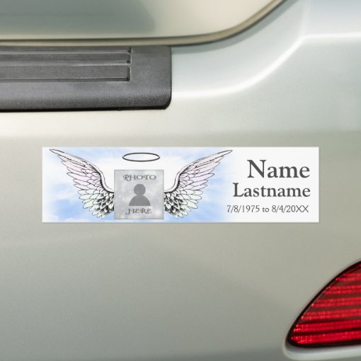 Add Photo and Name | Memorial Bumper Sticker | Zazzle