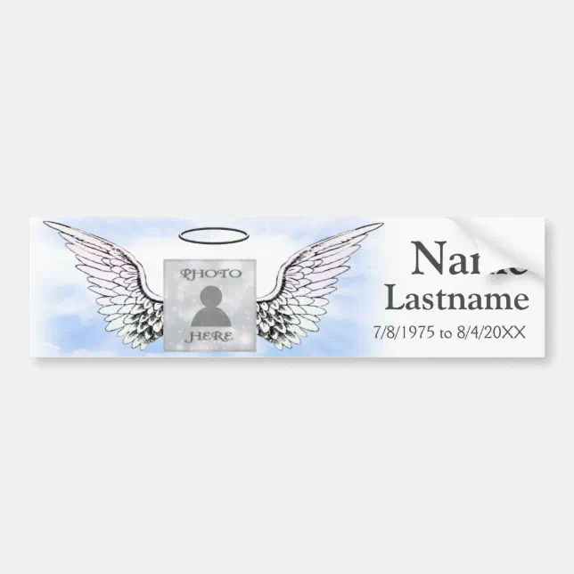 Add Photo and Name | Memorial Bumper Sticker | Zazzle