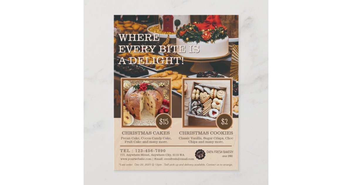 Add Photo Bakery Business Promotional Flyers | Zazzle