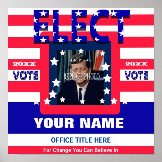 Add Photo Campaign Template Election Poster | Zazzle.com
