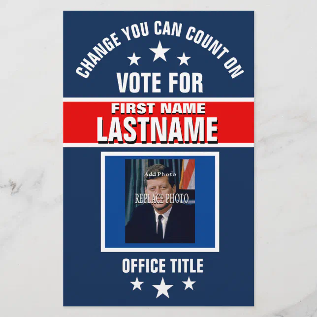 Add Photo Custom Campaign Political Template Flyer | Zazzle