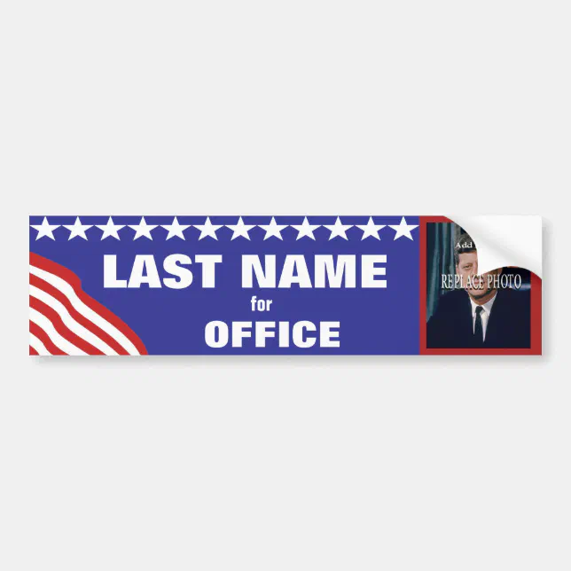 Add Photo Custom Campaign Template Bumper Sticker | Zazzle
