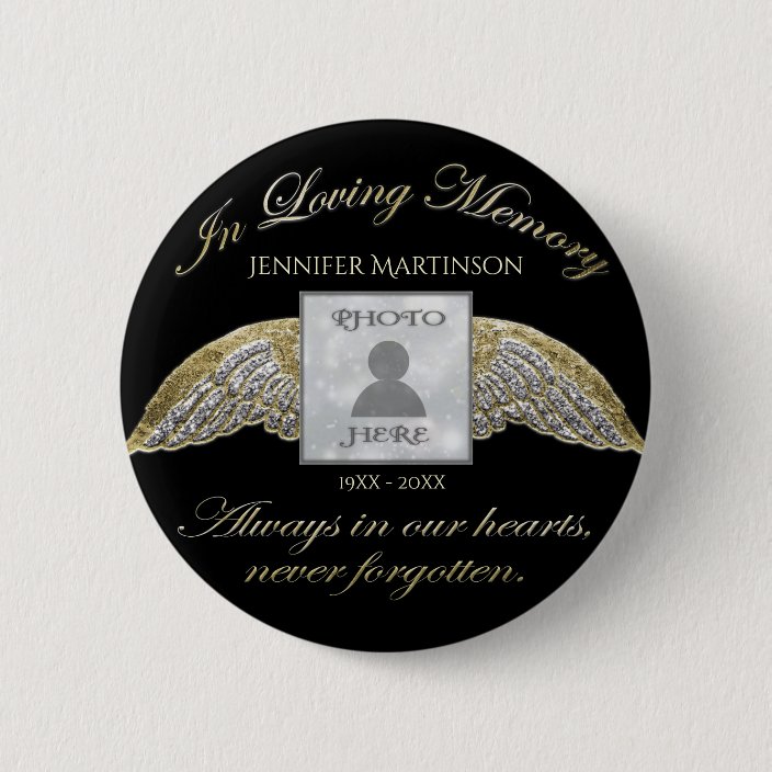 Add Photo Custom Memorial Button | Zazzle.com
