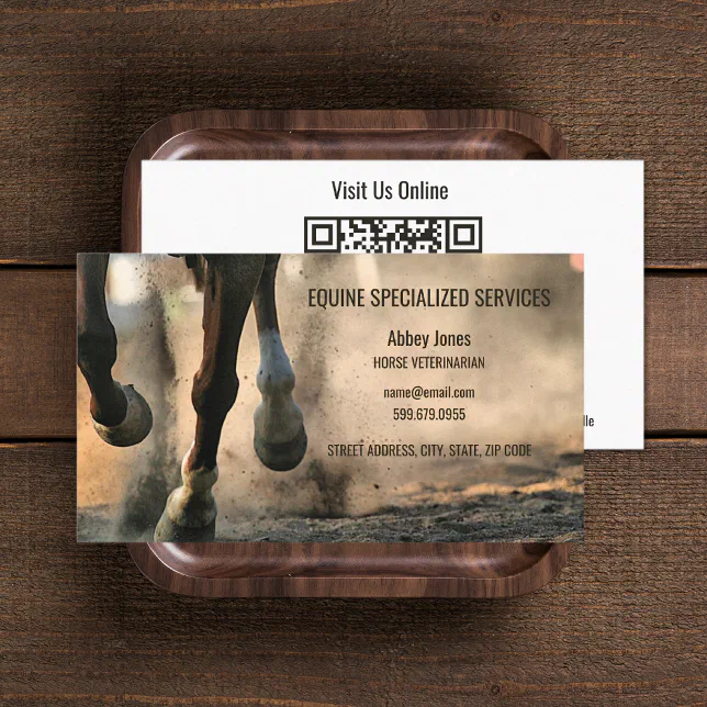Add Photo Horse Equine QR Code Business Card | Zazzle