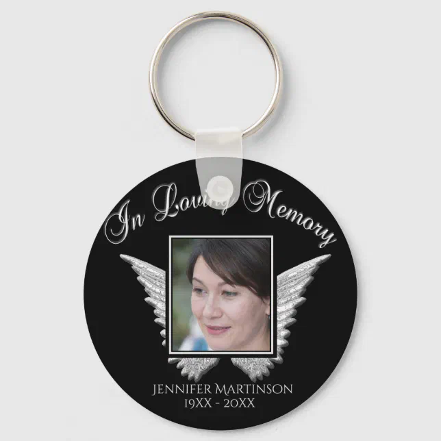 Add Photo Memorial in Loving Memory Keychain | Zazzle