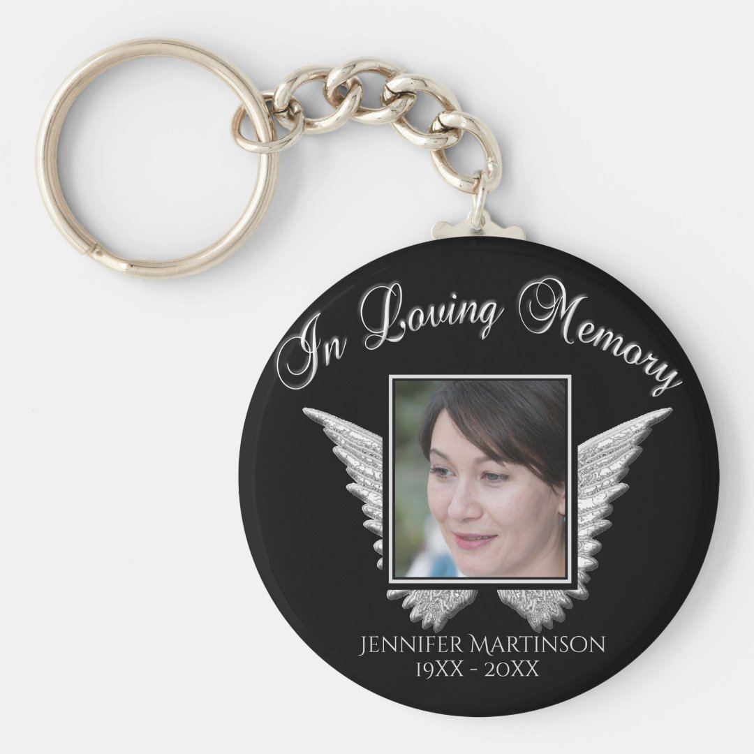 Add Photo Memorial in Loving Memory Keychain | Zazzle