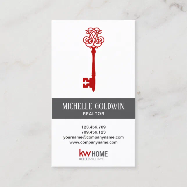 Add Photo Modern Real Estate Realtor Key Business Card | Zazzle
