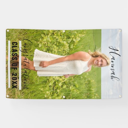 Add Photo Outdoor Graduation Party Banner | Zazzle