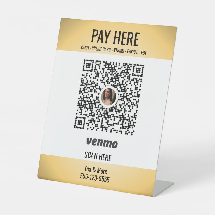 Add QR Code Venmo Small Business Pedestal Sign | Zazzle