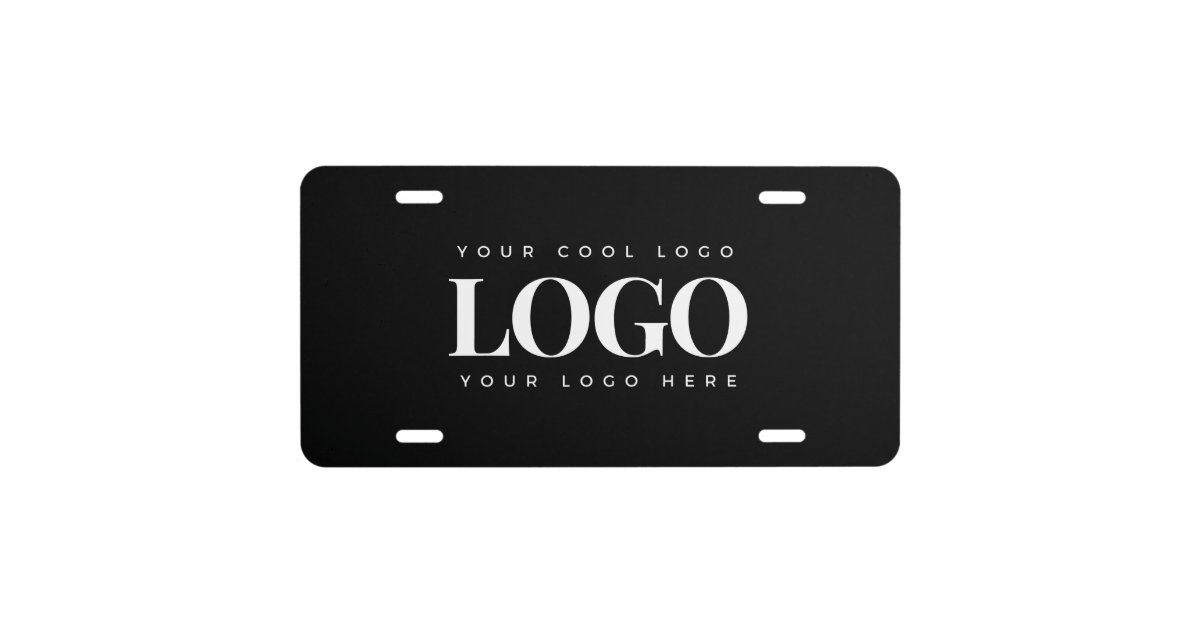 Add Rectangle Business Company Logo Professional License Plate | Zazzle