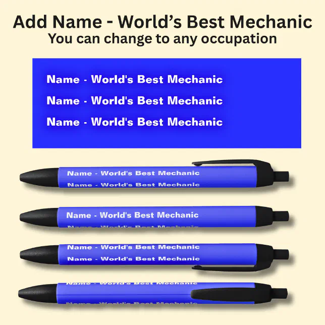 Add the Name - World's Best Mechanic Pen | Zazzle