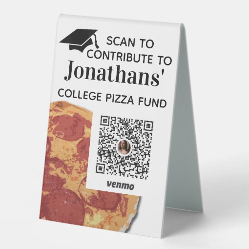 Add Venmo QR Code Graduation Party Table Tent Sign | Zazzle