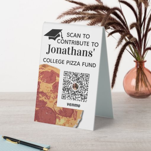 Add Venmo QR Code Graduation Party Table Tent Sign | Zazzle