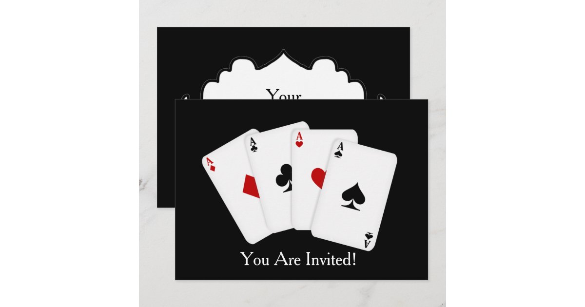 add words playing card party invitation | Zazzle