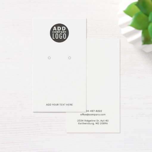 Add Your Brand Logo Custom Earring Display Card | Zazzle