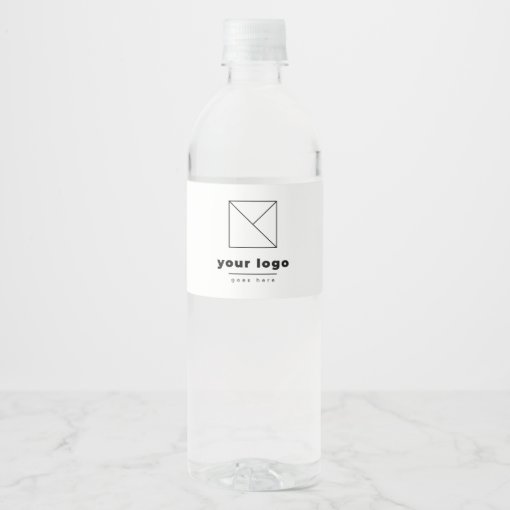 Add Your Business Logo Promotional Any Color Water Bottle Label | Zazzle