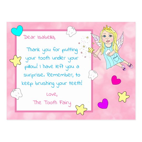 Add your Child's Name to this Tooth fairy Card | Zazzle.com