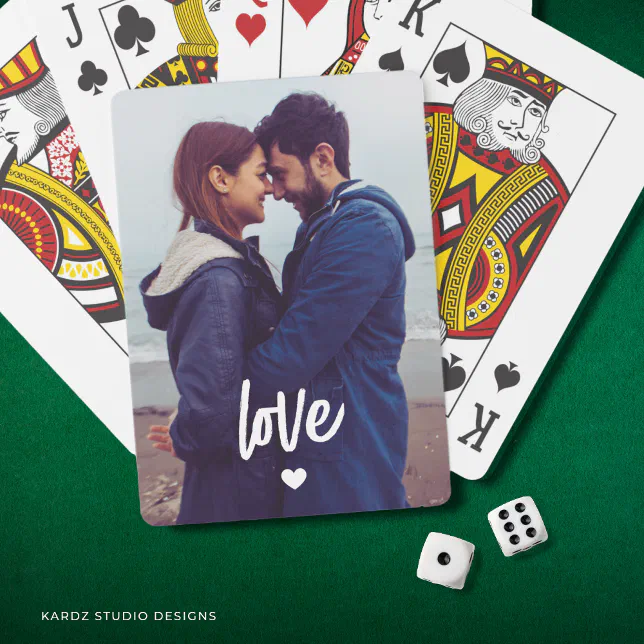 Add Your Couples Photo Love Playing Cards | Zazzle