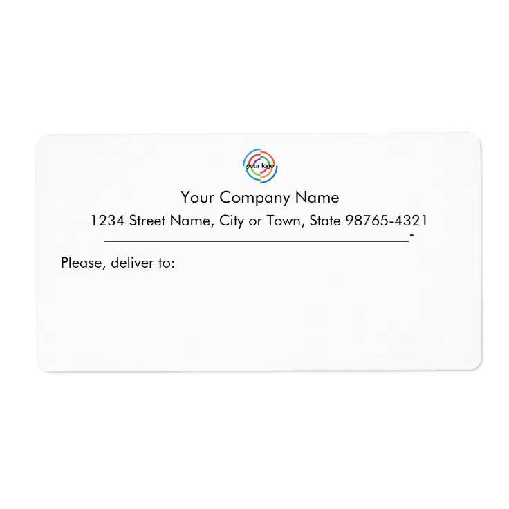Add your Custom Logo custom Business address Label | Zazzle