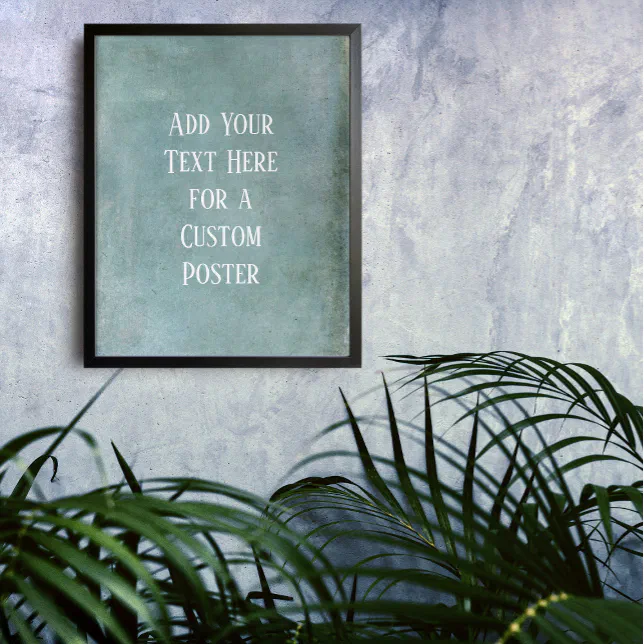 Add Your Custom Text Subtle Blue Grunge Poster | Zazzle