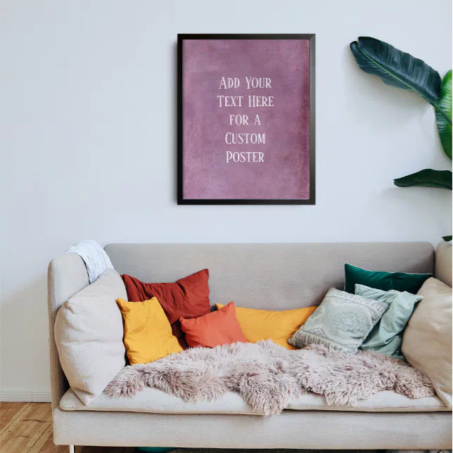 Add Your Custom Text, Subtle Bold Pink Grunge Poster | Zazzle