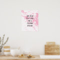 Add Your Custom Text, White & Medium Pink Marble Poster | Zazzle