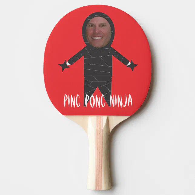 Add Your Face Funny Ping Pong Ninja Paddle | Zazzle