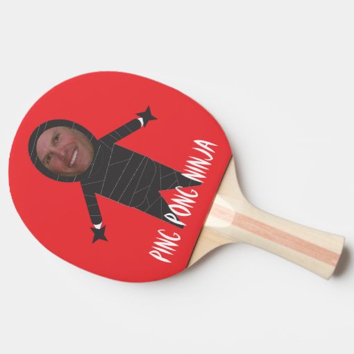 Add Your Face Funny Ping Pong Ninja Paddle | Zazzle