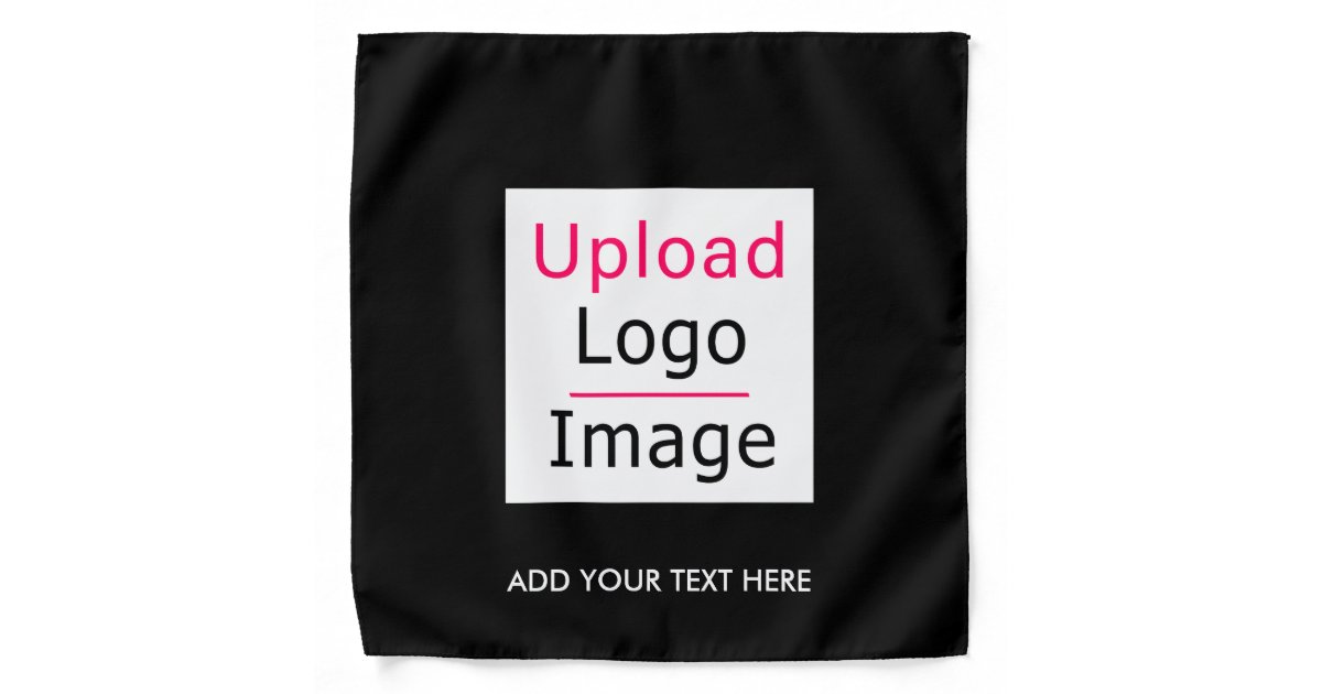 Add Your Logo and Custom Text Modern Business Chic Bandana | Zazzle