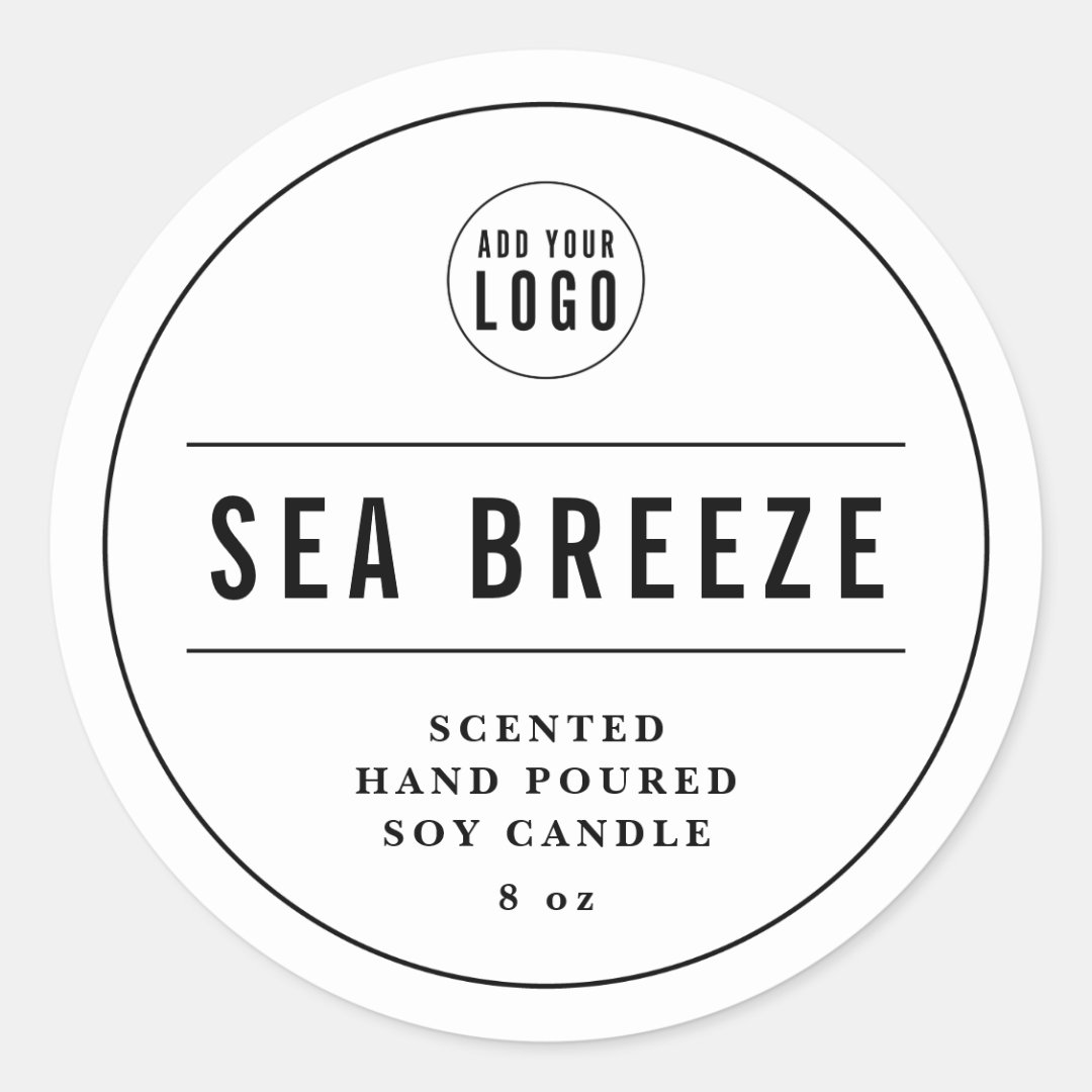 Add Your Logo Black Border & Lines Product Label | Zazzle