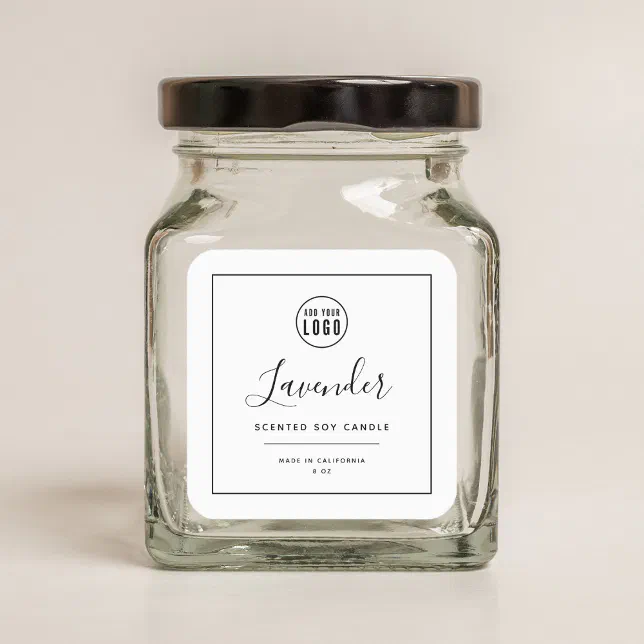 Add Your Logo Black Border Product Label | Zazzle