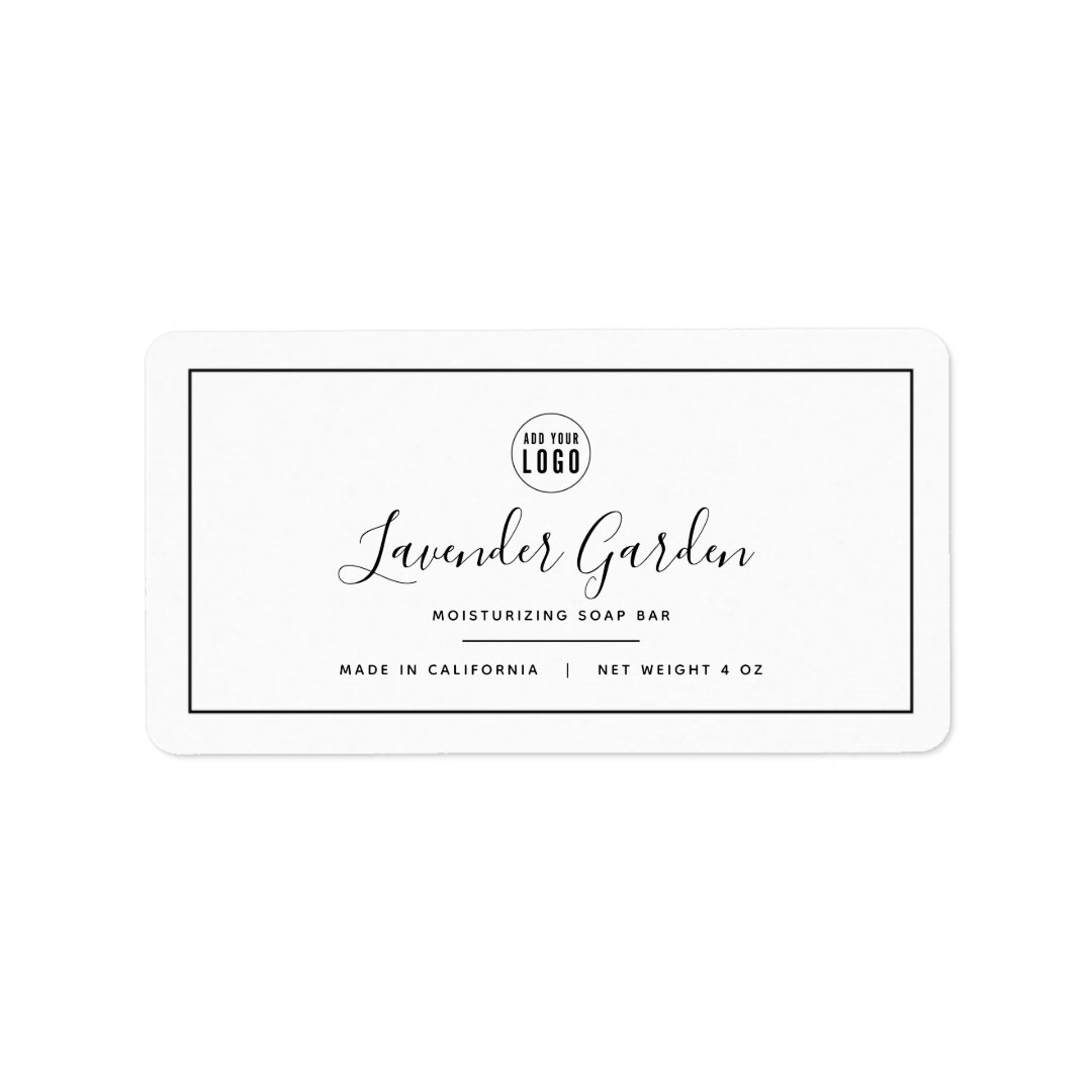 Add Your Logo Black Border Product Labels | Zazzle