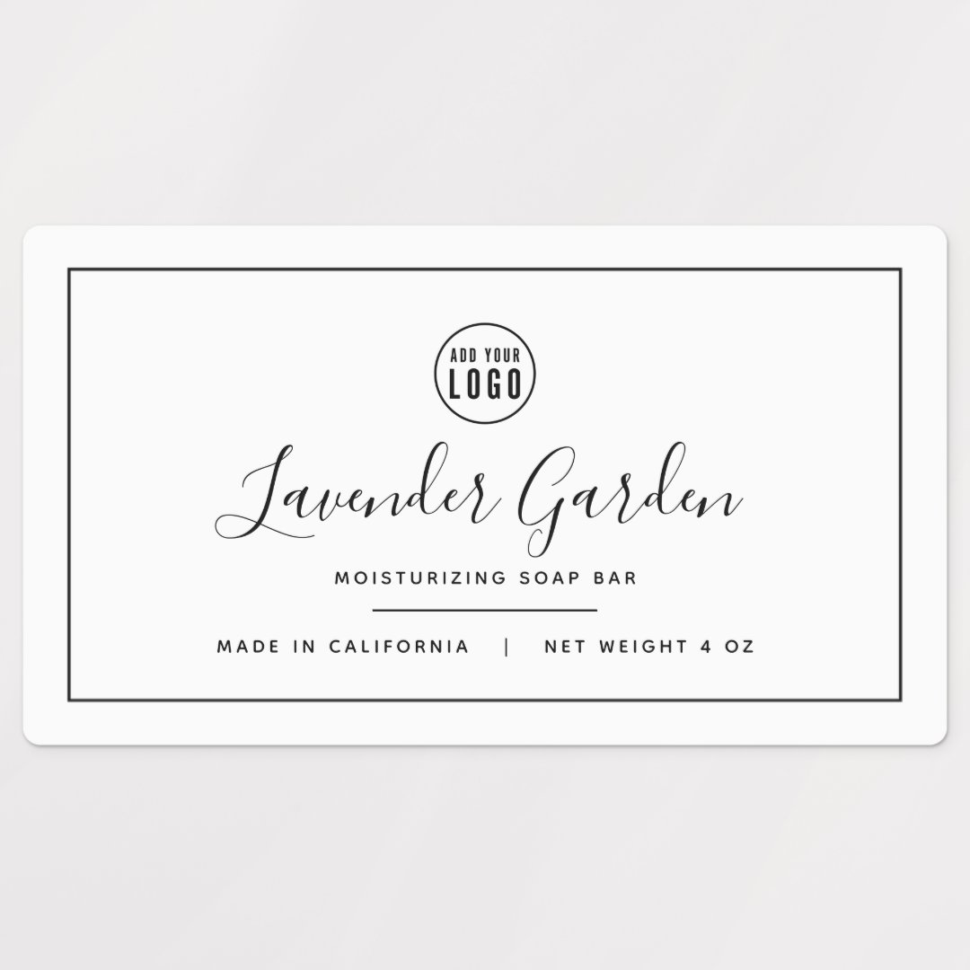 Add Your Logo Black Border Product Labels | Zazzle