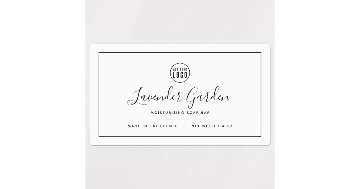 Add Your Logo Black Border Product Labels | Zazzle