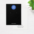 Modern elegant add logo black earring display card | Zazzle