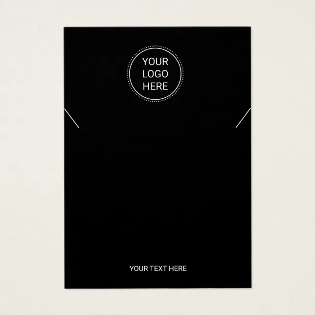Add Your Logo Black Necklace Display Cards | Zazzle