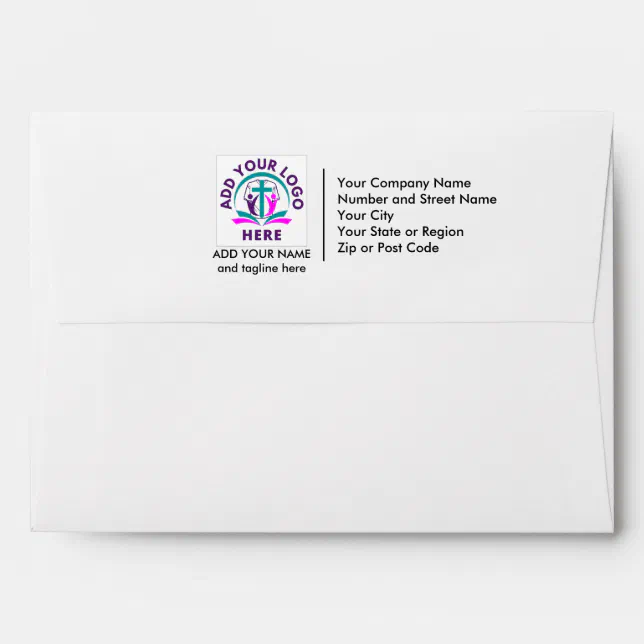 ADD YOUR LOGO Business Church Envelope | Zazzle