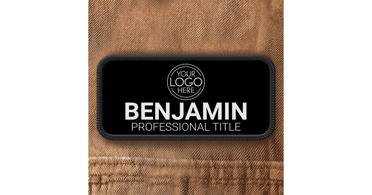 Add Your Logo Business Corporate Modern Employee Patch | Zazzle