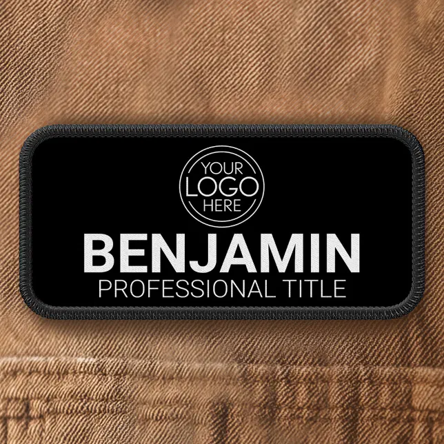 Add Your Logo Business Corporate Modern Employee Patch | Zazzle
