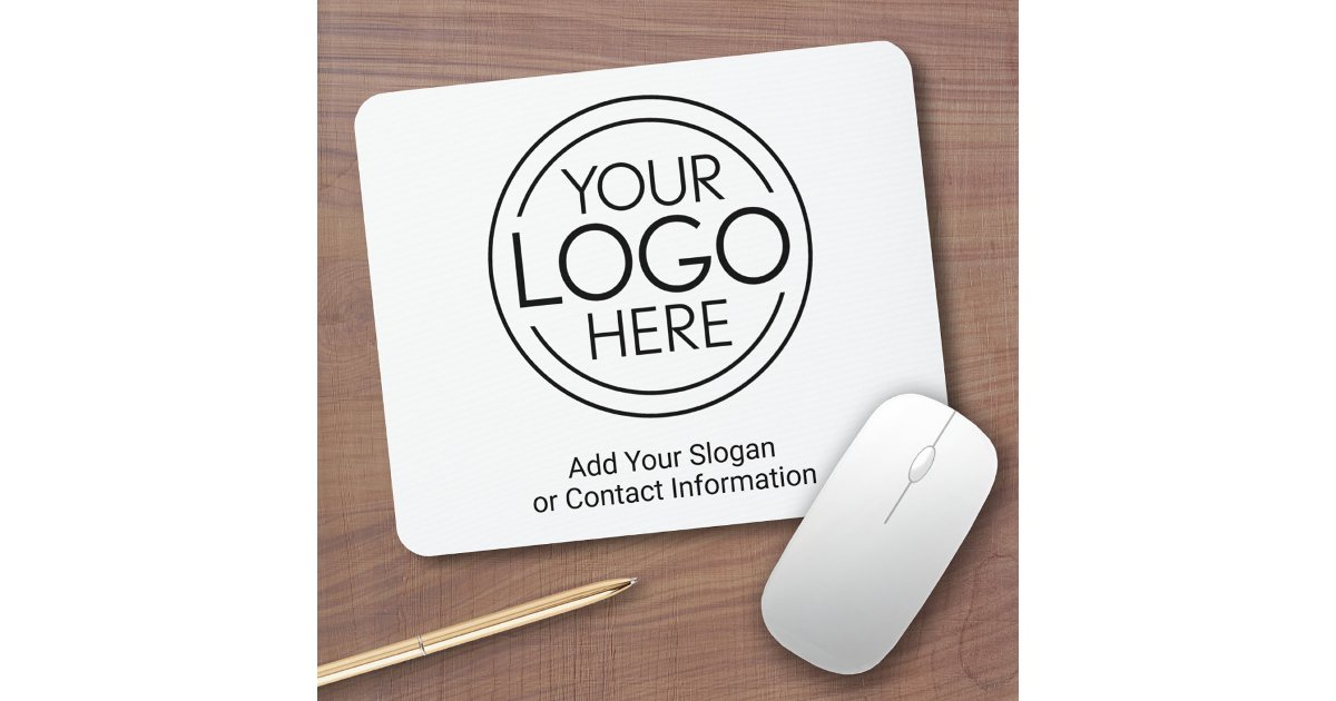Add Your Logo Business Corporate Modern Minimalist Mouse Pad | Zazzle