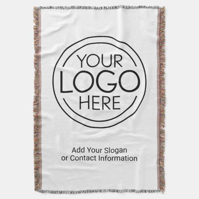 Add Your Logo Business Corporate Modern Minimalist Throw Blanket | Zazzle